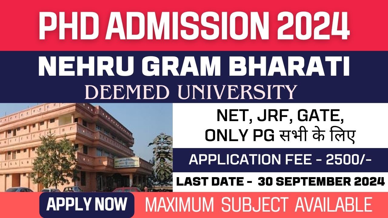 New PhD Admission 2024 | Nehru Gram Bharati University | NGBV | Deemed ...