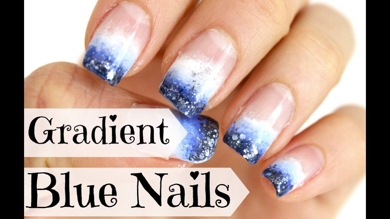 SPARKLY BLUE GRADIENT NAILS | TUTORIAL - YouTube