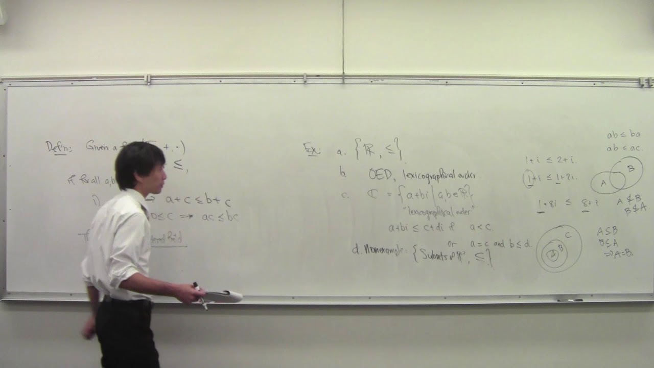 Math 101 090817 Introduction to Analysis 04 Ordered fields - YouTube