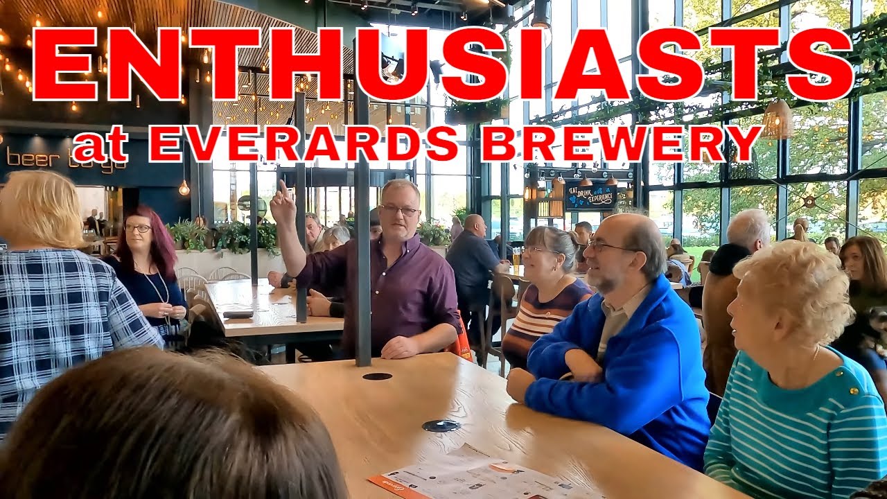 Enthusiasts visit Everards Brewery - how they make craft beers - YouTube