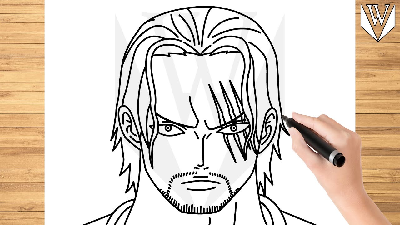 How to draw Shanks One Piece Step by step Tutorial | Free Download ...