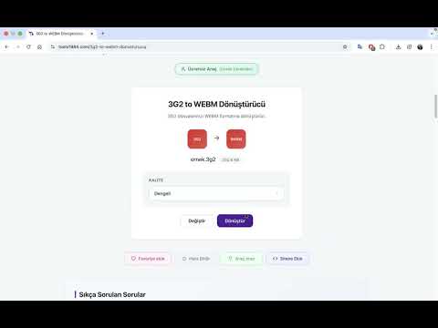 3G2 to WEBM Dönüştürücü | 3G2 Video Dosyalarını WEBM Formatına Ücretsiz Çevirin