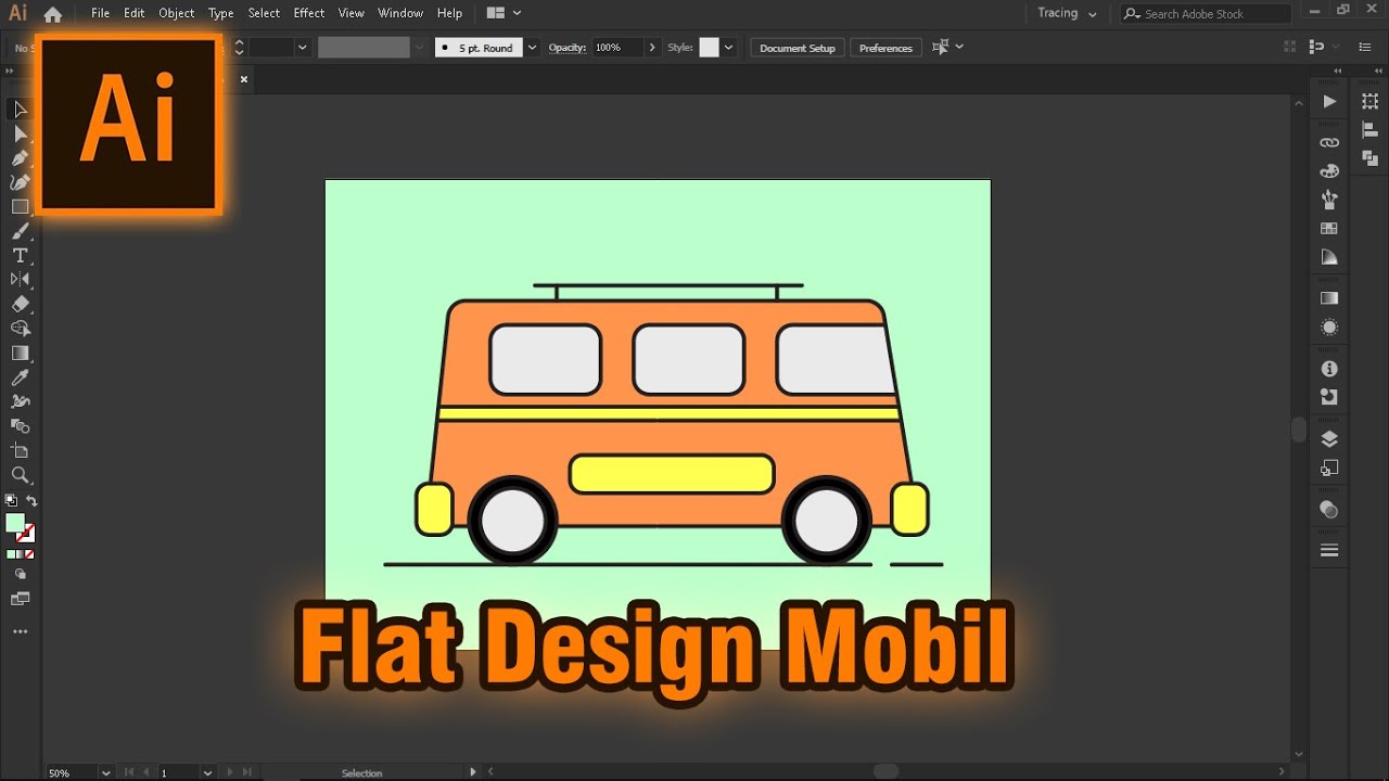 Flat Design Mobil/Speed Art Adobe Illustrator - YouTube