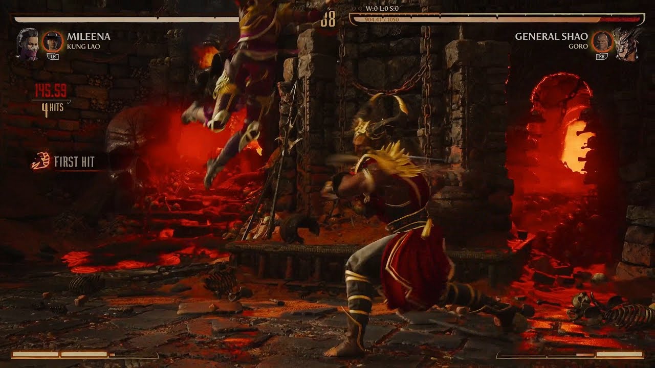 Mileena/Kung Lao vs General Shao/Goro Local Fight Hard Set 2 - YouTube