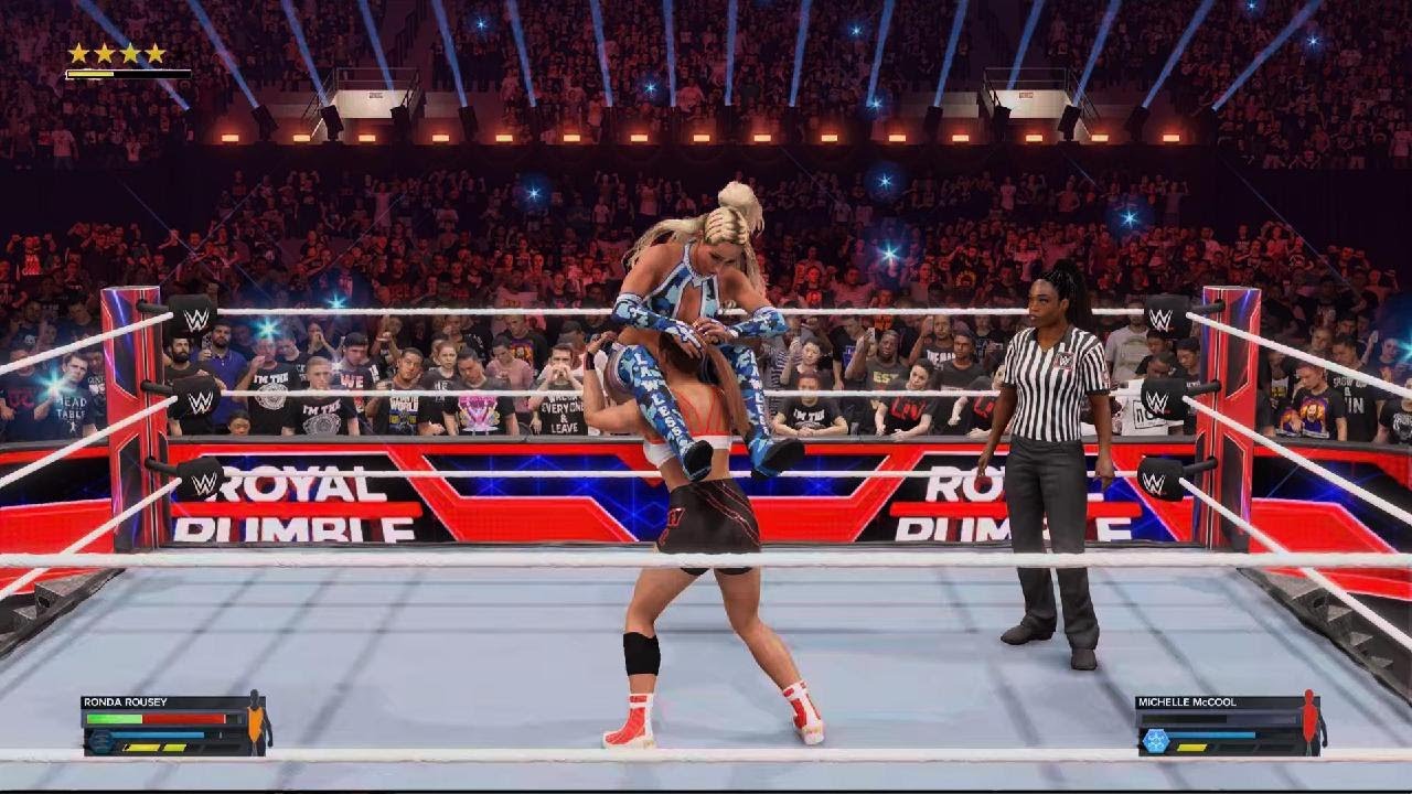 WWE 2K24 Royal Rumble PPV-Ronda Rousey Squashes Michelle McCool to ...