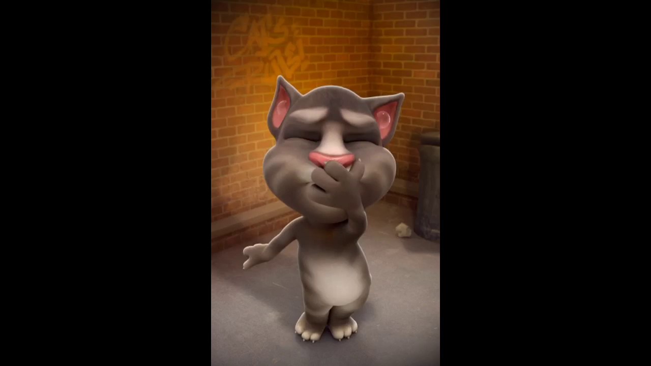 Talking Tom eats all the food options on the original app - YouTube