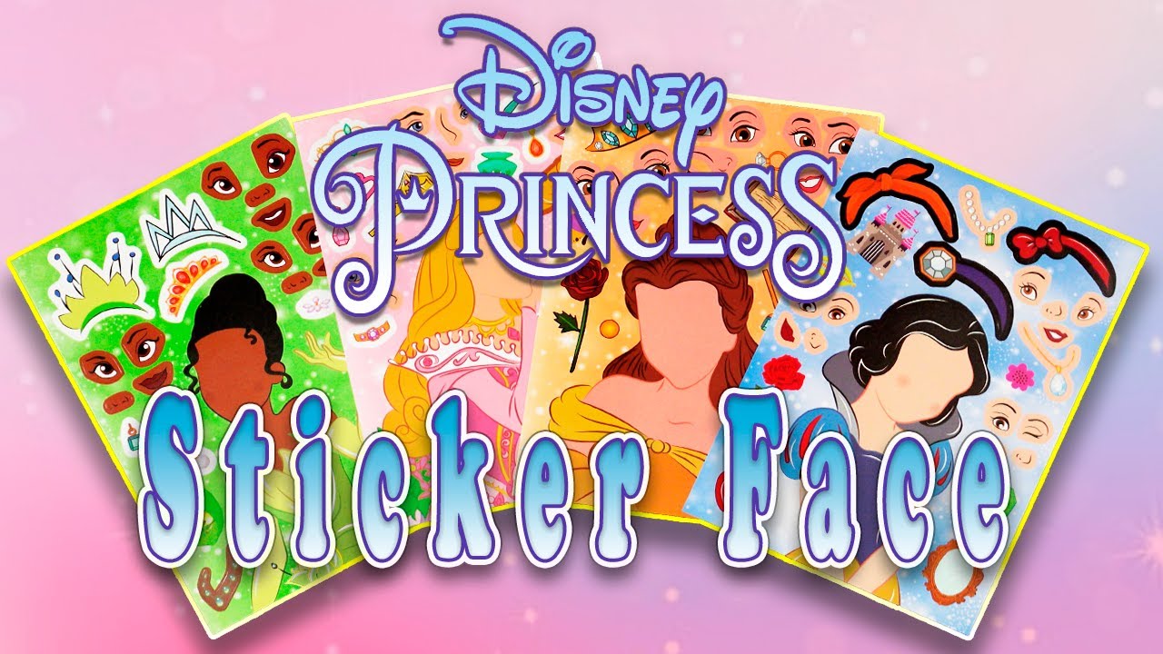 DISNEY PRINCESS MAKEOVER | DIY DISNEY PRINCESS FACE STICKER GAME - YouTube