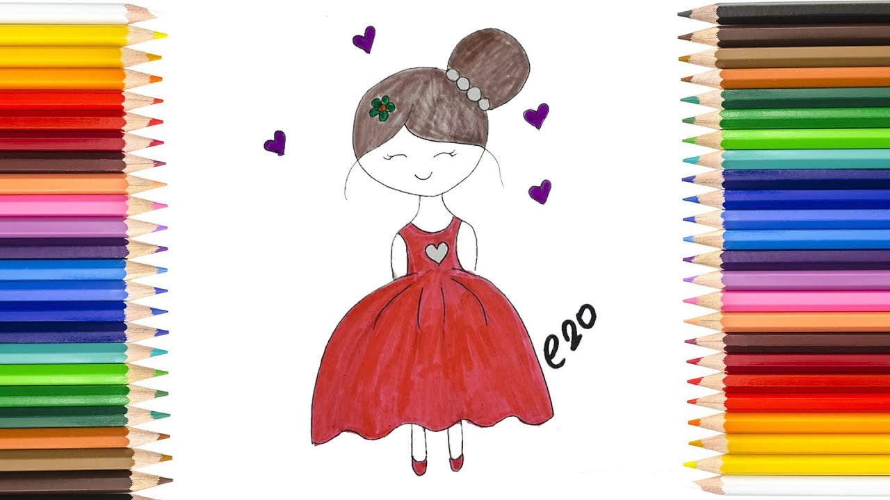 How to Draw a Cute Little Girl, Easy Drawings, Learn to Draw an ...