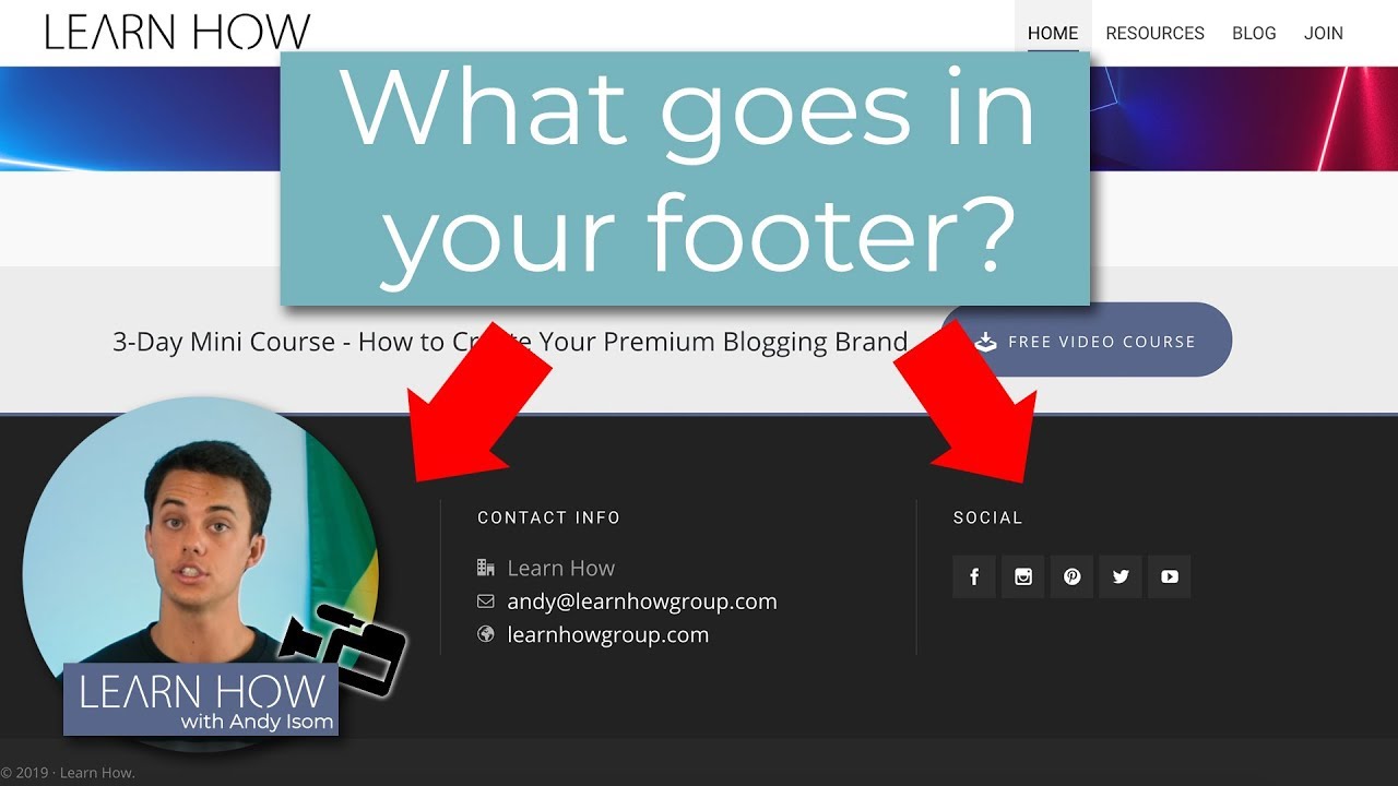 Blog Tip - What to Include in Your Blog Footer Menu - YouTube