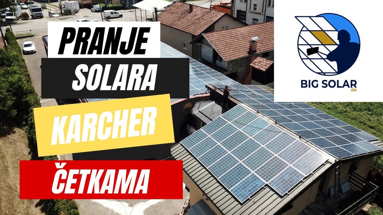 Čišćenje solarnih panela Karcher četkama - YouTube