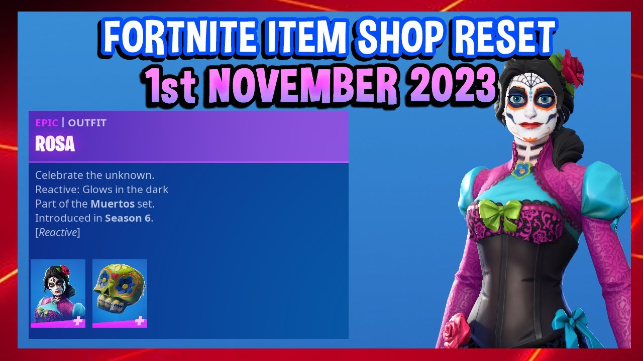 *RARE* ROSA SKIN HAS RETURN! (Fortnite Item Shop Reset 1st November ...