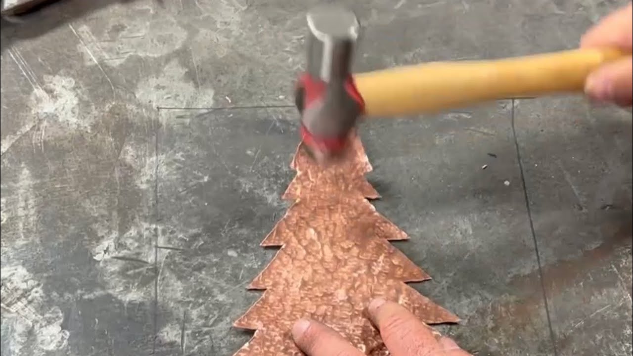 Making a Christmas Tree Bowl out of Copper in a Little Over a Minute ...