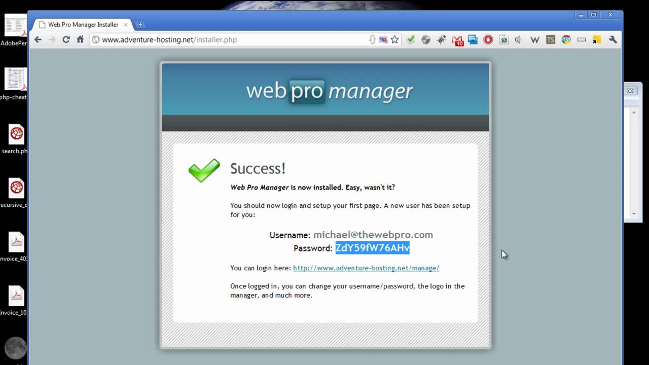 Web Pro Manager Installation Youtube 0962