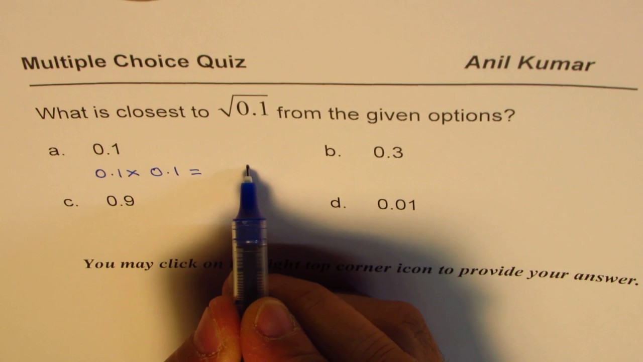 Estimate the square root of one tenth - YouTube