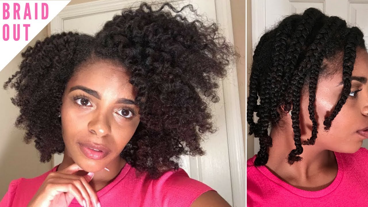 Side Part Braid Out on Natural Hair | Ft. The Mane Choice Pink Lemonade ...