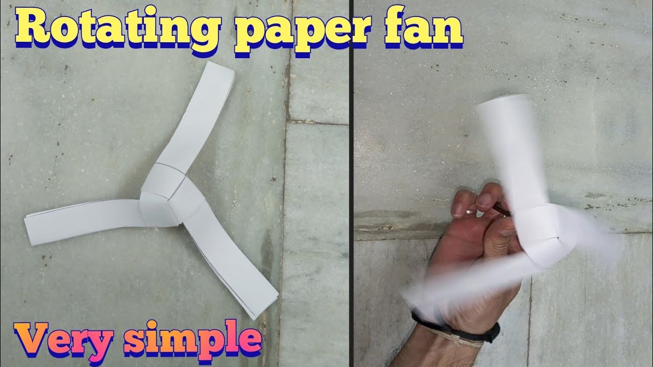 How to make rotating paper fan | पेपर से पंखा बनाए | diy craft | # ...