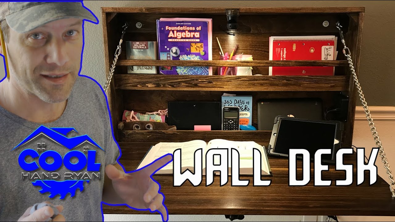 Gorgeous Hanging Wall Desk Build - Complete Start to Finish DIY - YouTube