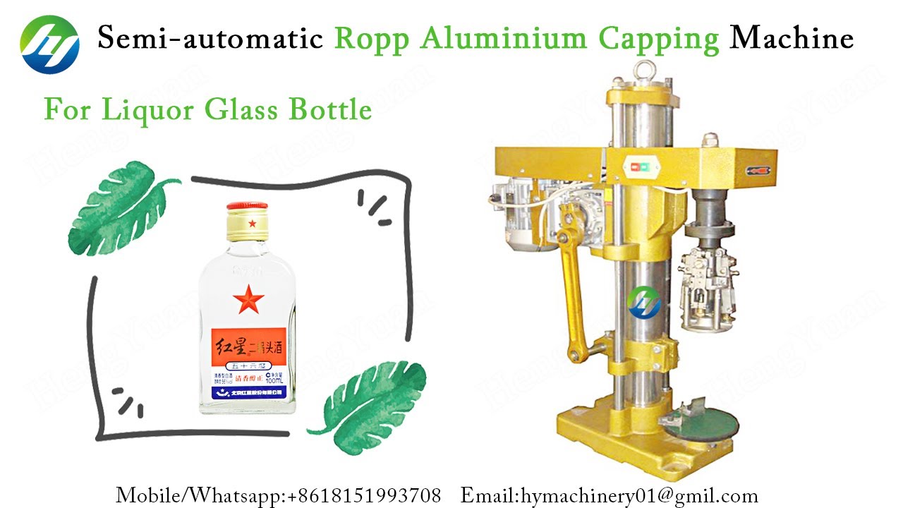 Semi-automatic Ropp Aluminium Capping Machine for liquor glass bottle - YouTube