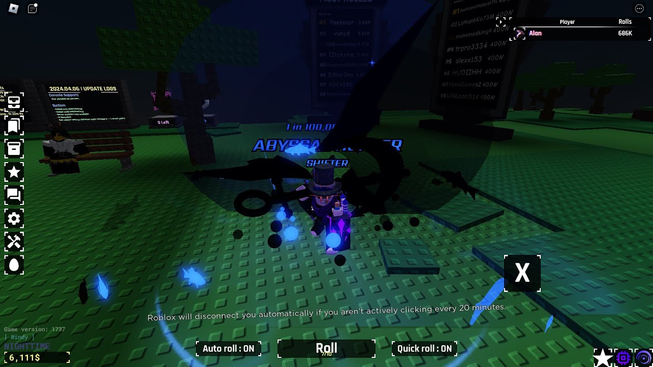 Rolling Abyssal Hunter From Heavenly Potion II in Sols RNG! Era 6 - YouTube