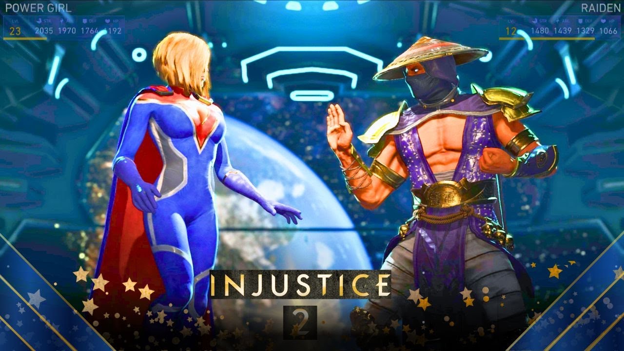 Injustice 2 - Power Girl Vs. Raiden - YouTube