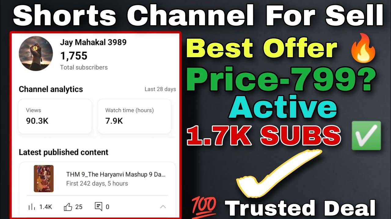 YT Channel for sell at cheap price | YouTube channel sell and buy 2022 ...