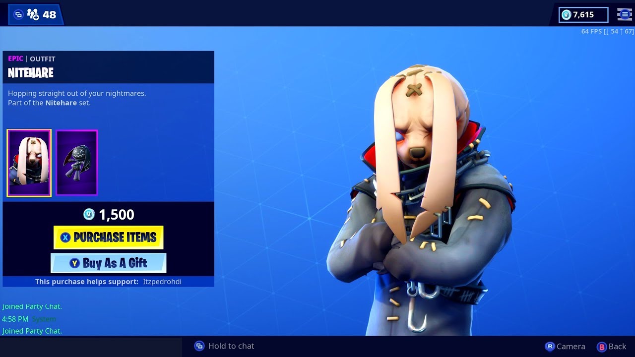 FORTNITE ITEM SHOP 4/19/19 NEW NITEHARE SKIN & BUNNY HOP EMOTE - YouTube