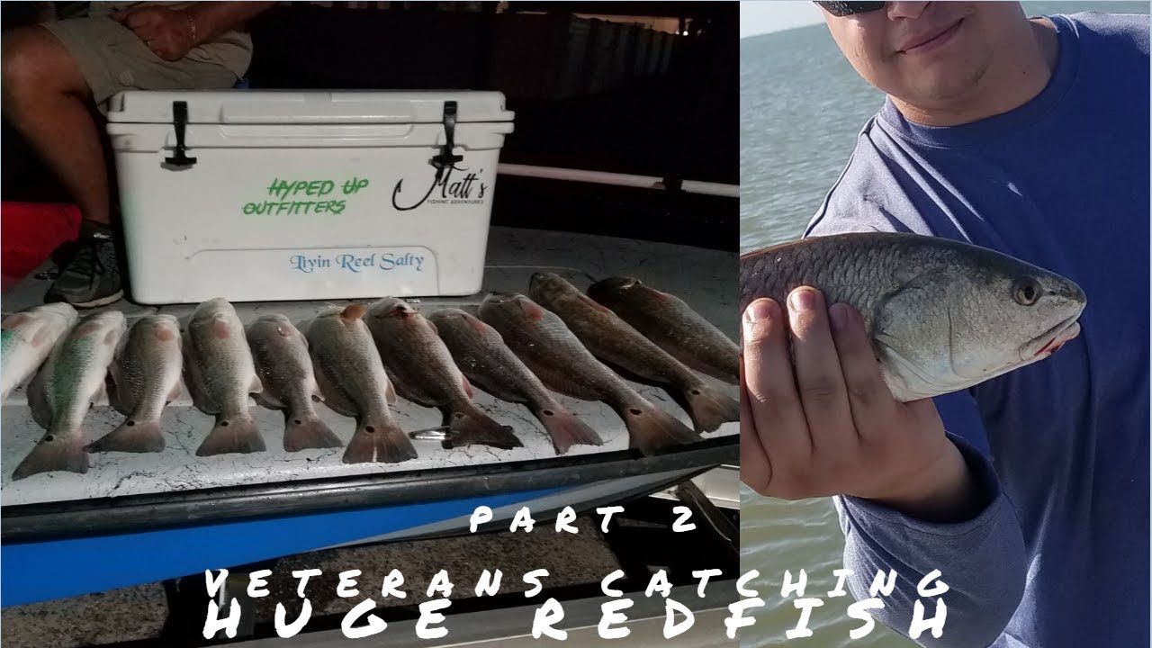 Veterans Catching Redfish Bay fishing Rockport TX (Part 2) - YouTube