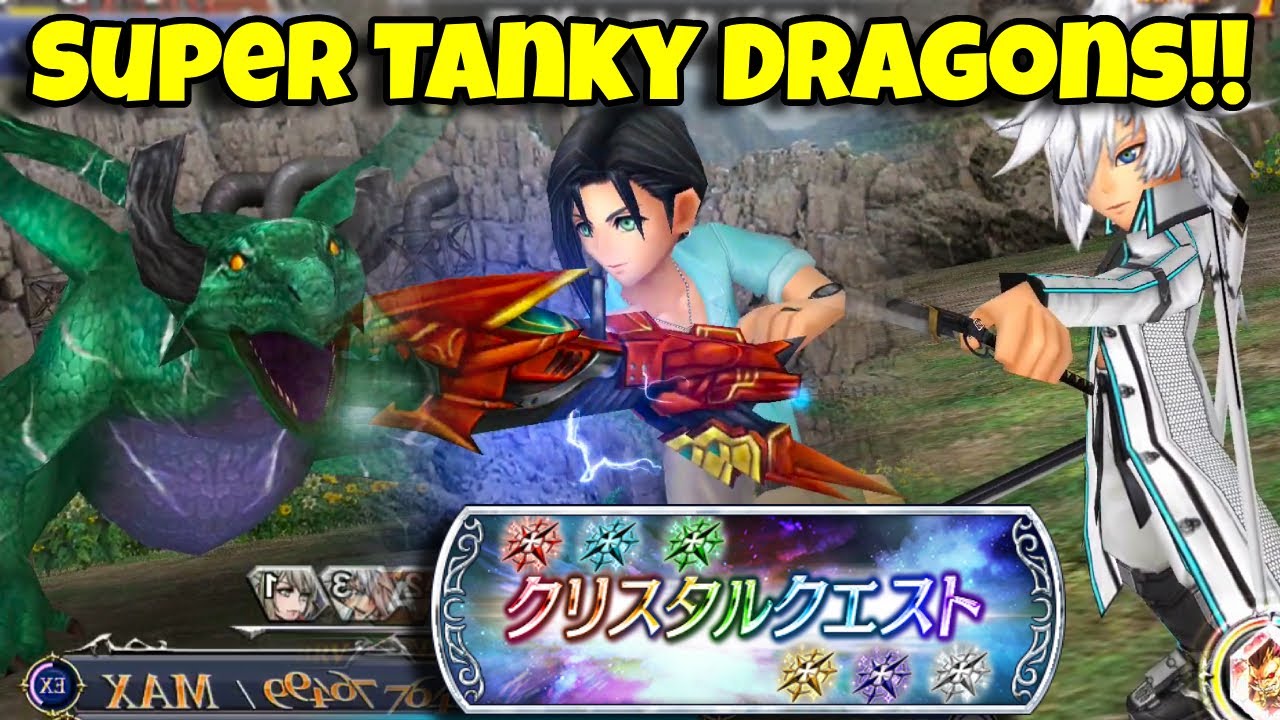 SUPER TANKY DRAGONS!! Weekly Crystal Quests Blue Lvl3 (Kadaj IW SHINRYU ...