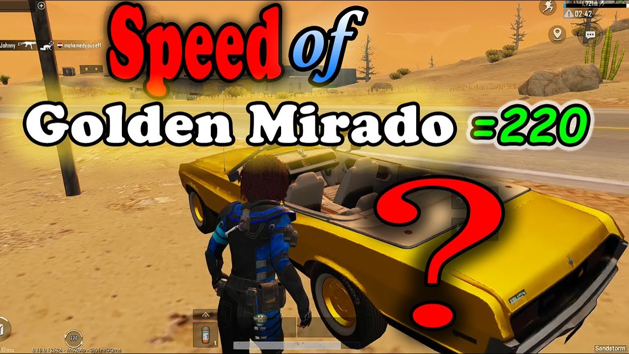 Highest Speed of GOLDEN MIRADO || Ultimate Speed Test || PUBG MOBILE ...