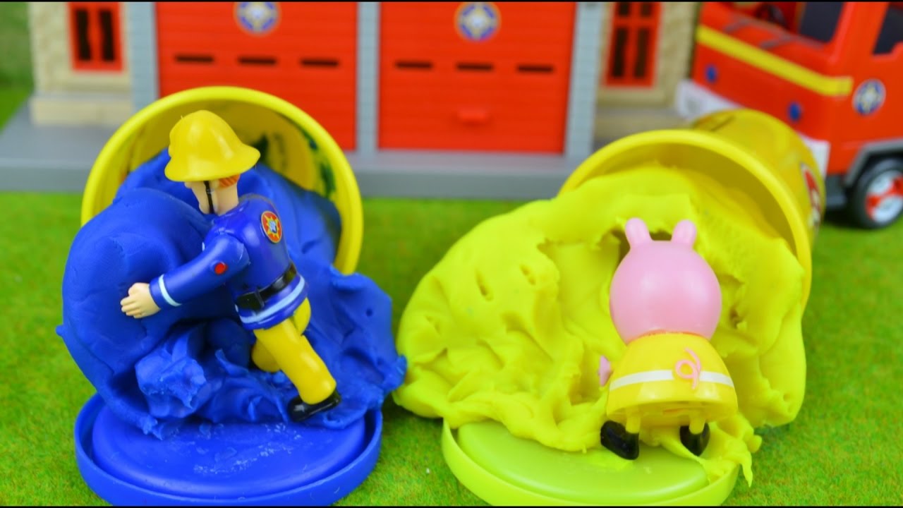 Easter surprise eggs kinder surprise egg peppa pig fireman sam play doh ...