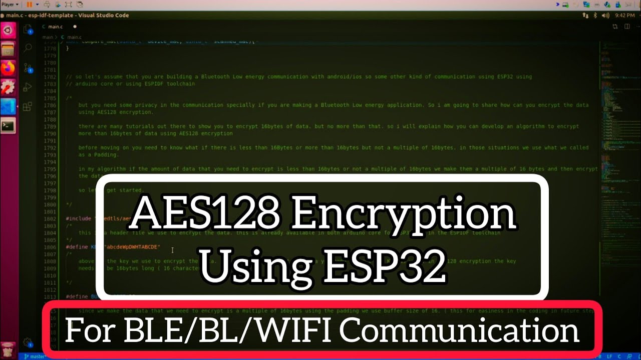 AES128 Encryption Using ESP32 For BLE/BL/WIFI Communication - YouTube