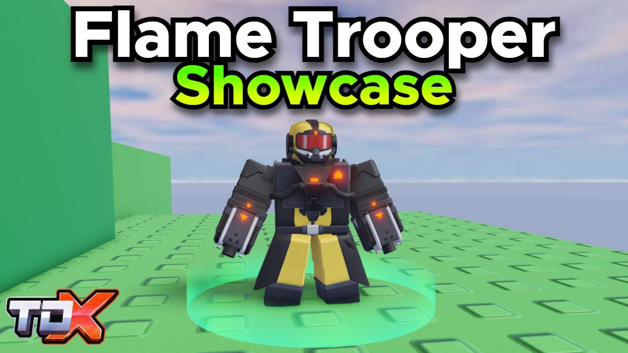 TDX Flame Trooper Showcase (Stats + Gameplay) - Tower Defense X Roblox ...