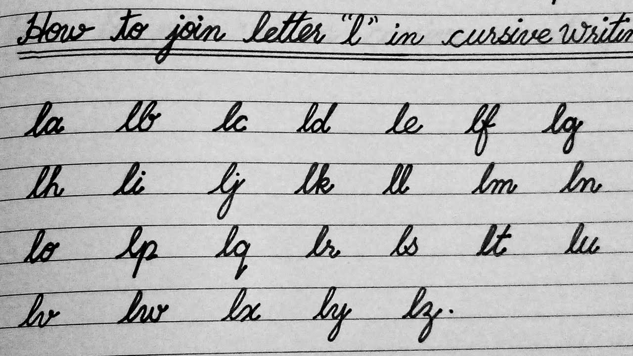 Cursive writing #Connecting letter la to lz #cursivewriting practice ...