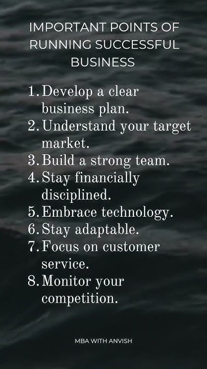 Important Points Of Running Successful Business. - YouTube