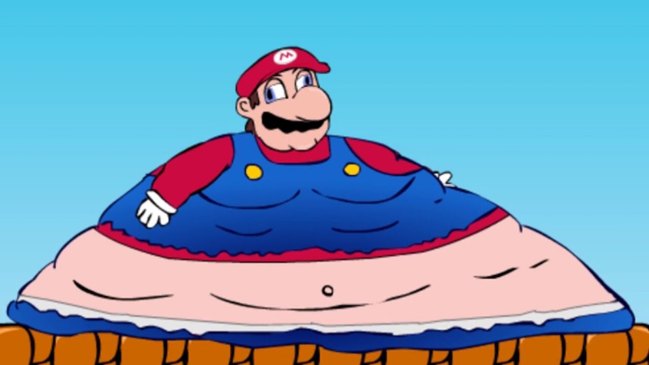 Mario eats too much spaghetti - YouTube