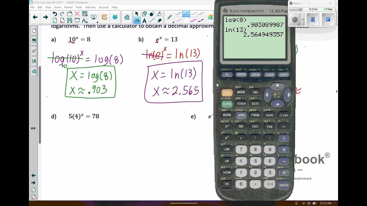 4 4 Exponential and Logarithmic Equations Part 1 - YouTube
