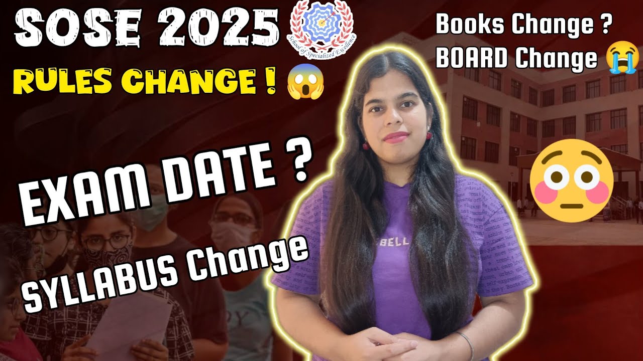 SOSE 2025 RULES CHANGE ! SOSE EXAM DATE , Books, syllabus, NEW NOTICE # ...