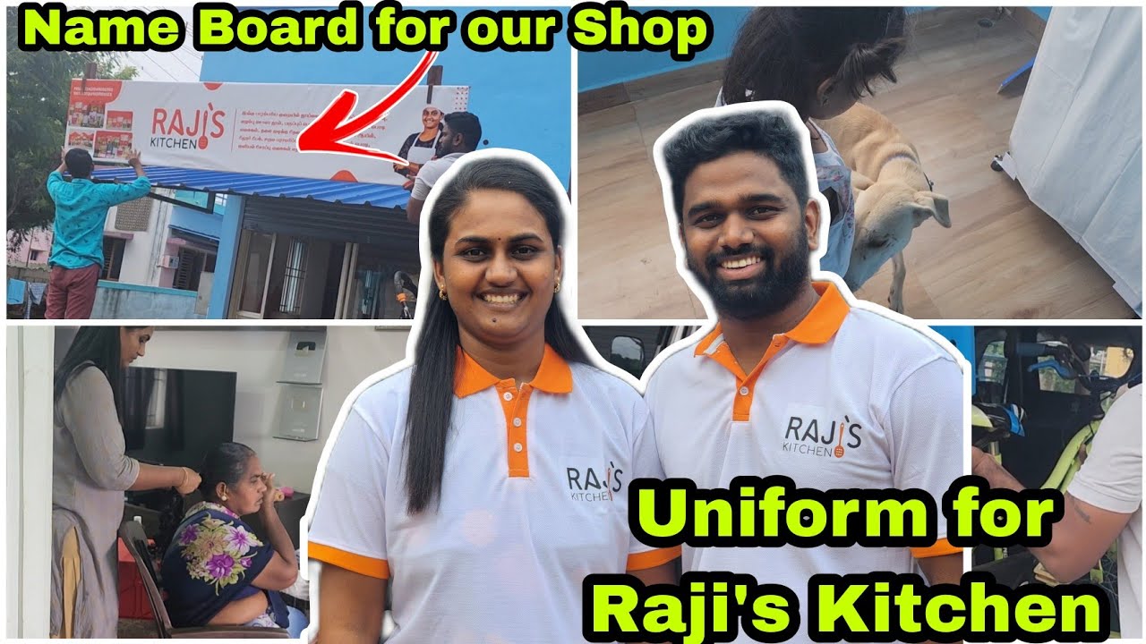 ராஜிஸ் கிச்சனுக்கு புது Uniform 😍😍😍 | Company kku Name Board | Kids ...