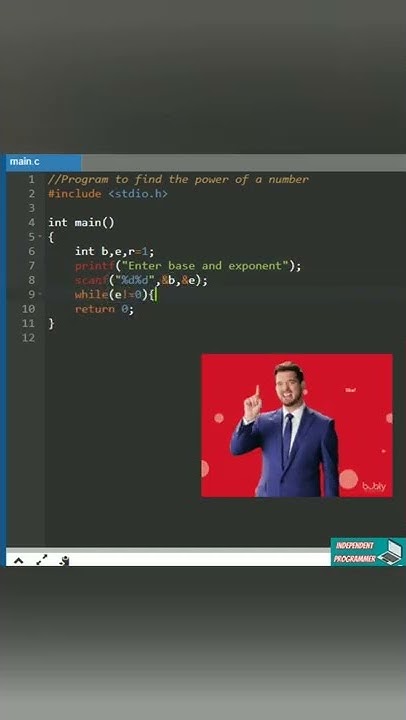 Program to find the power of a number#c #cprogram#cshorts #cprogramming ...