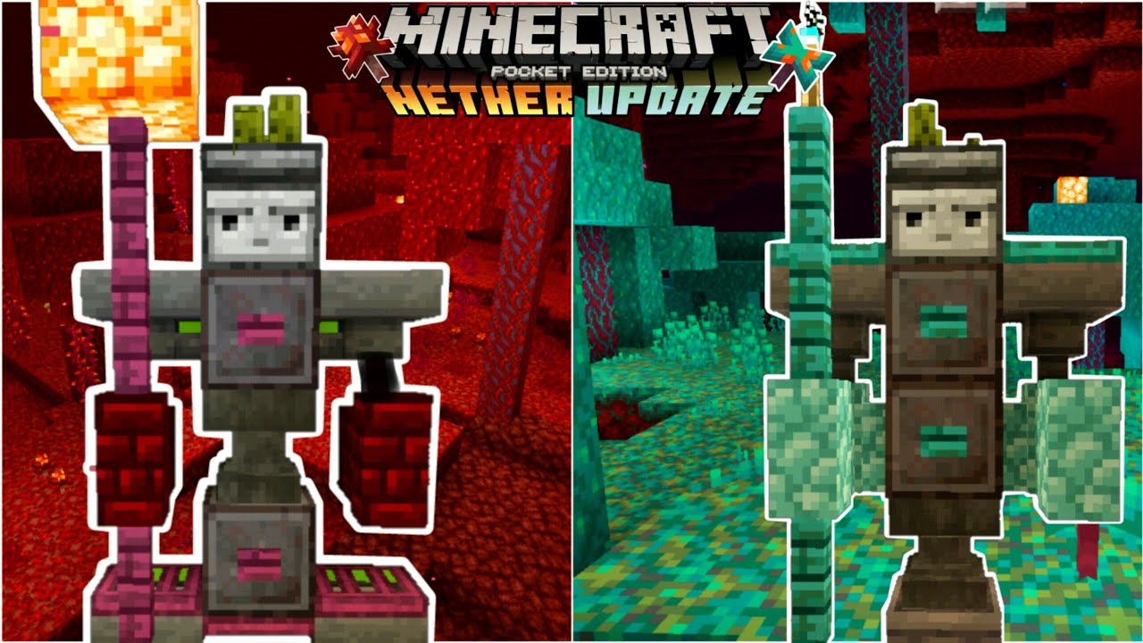 ROBOTS GUARDIANES DEL NETHER!! 👈MINECRAFT PE BEDROCK 1.16.0 DECORACION ...