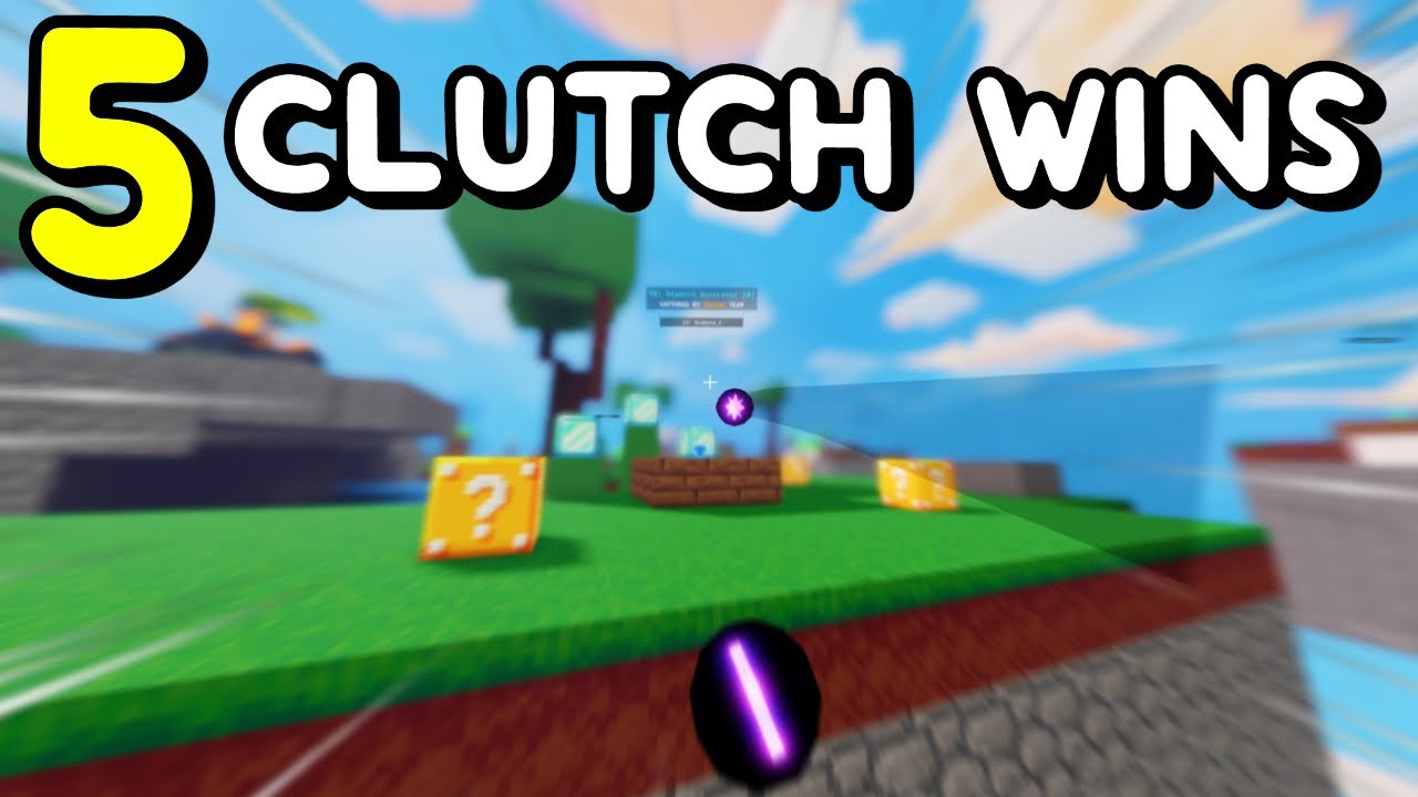 5 CLUTCH Wins in 1 VIDEO | Lucky Block Bedwars - YouTube