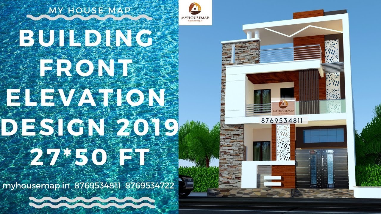 building front elevation design 2019 27*50 ft - YouTube
