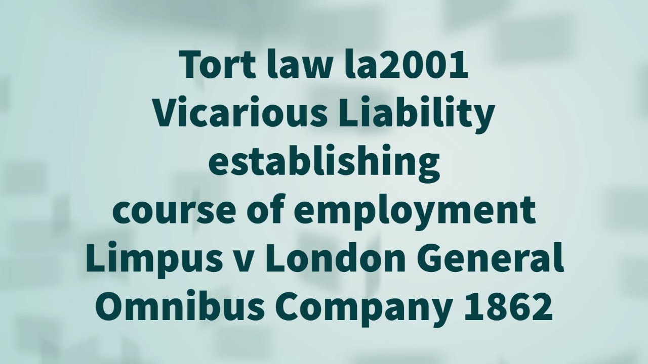 Limpus v London General Omnibus Company 1862 - YouTube