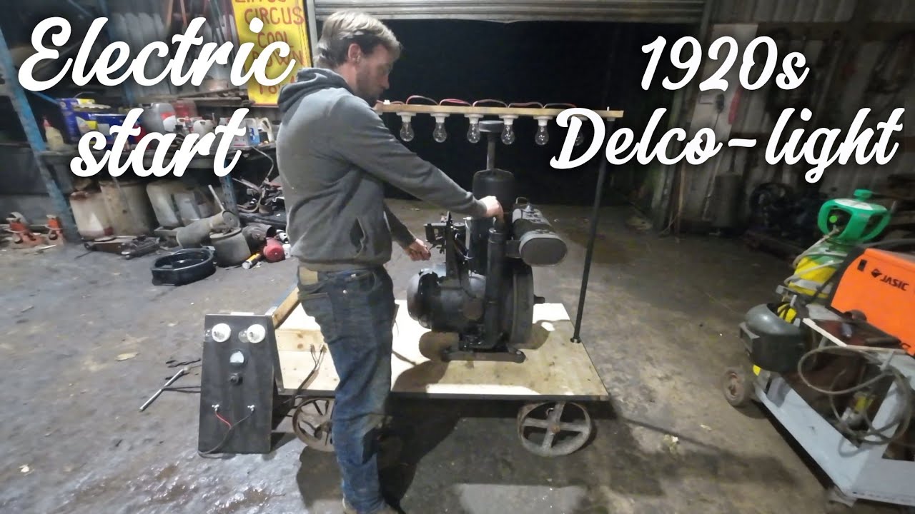 starting and walk around vintage 1920s delco-light light plant - YouTube