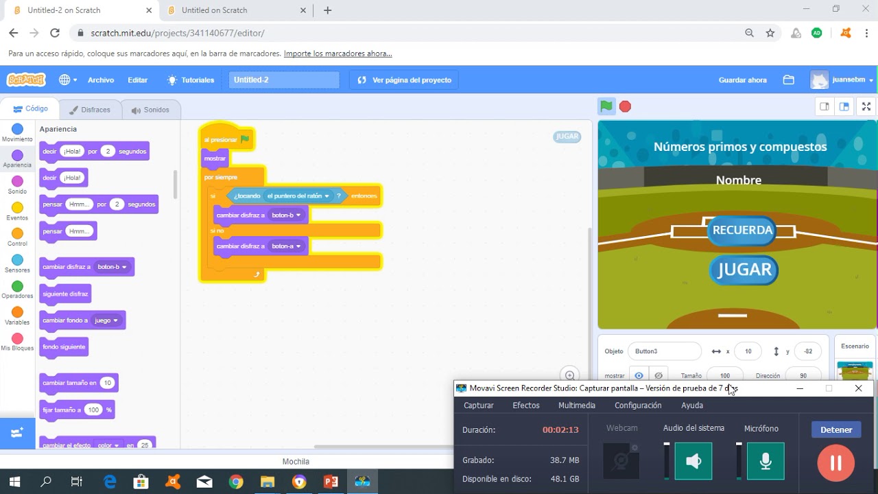 TUTORIAL 2 DE SCRATCH, NÚMEROS PRIMOS. JUAN SEBASTIAN GÓMEZ. - YouTube