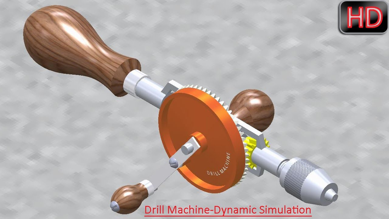 Drill Machine Dynamic Simulation Video Tutorial Autodesk Inventor Youtube
