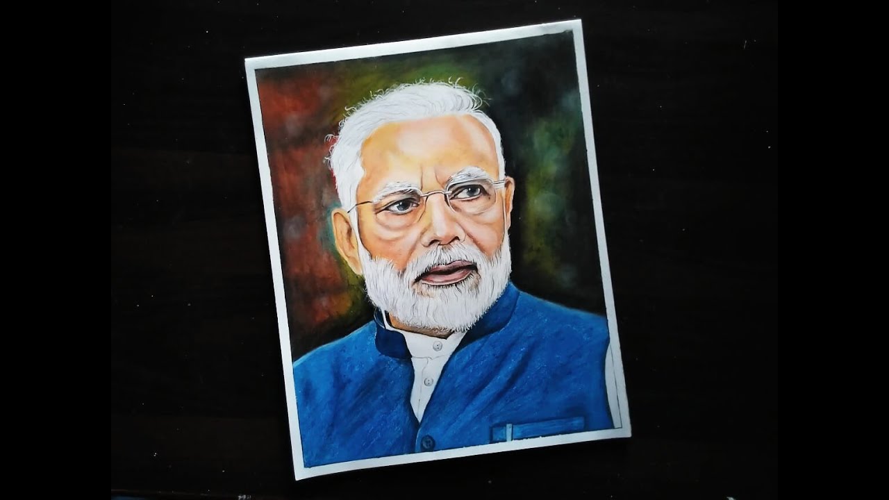 How to draw PM Narendra Modi ji /Narendra Modi Ji Oil Pastel Painting ...