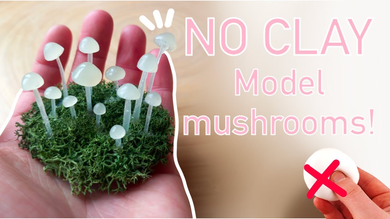NO CLAY cute mushroom model tutorial - no clay DIY model tutorial! easy ...