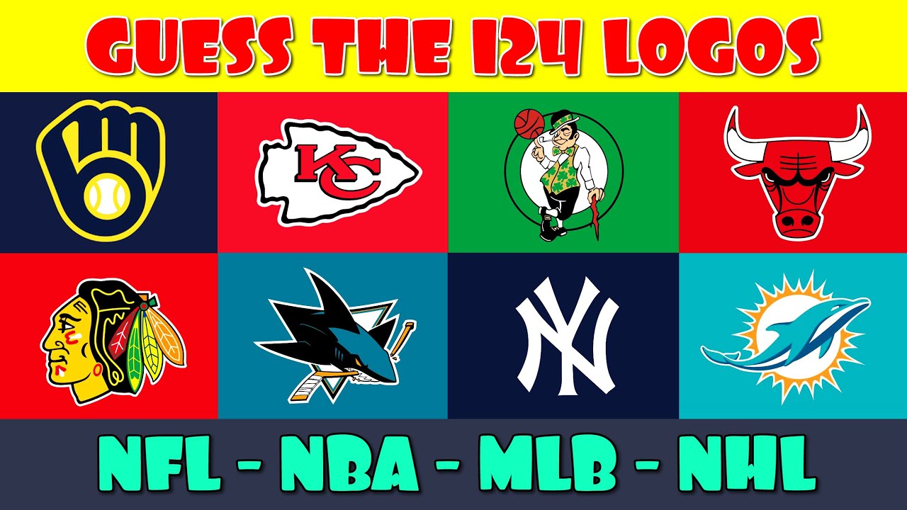 Guess the Logo Sports Teams - 124 NHL, NBA, MLB, and NFL Logos 🏈 🏀 ⚾️ 🏒 ...