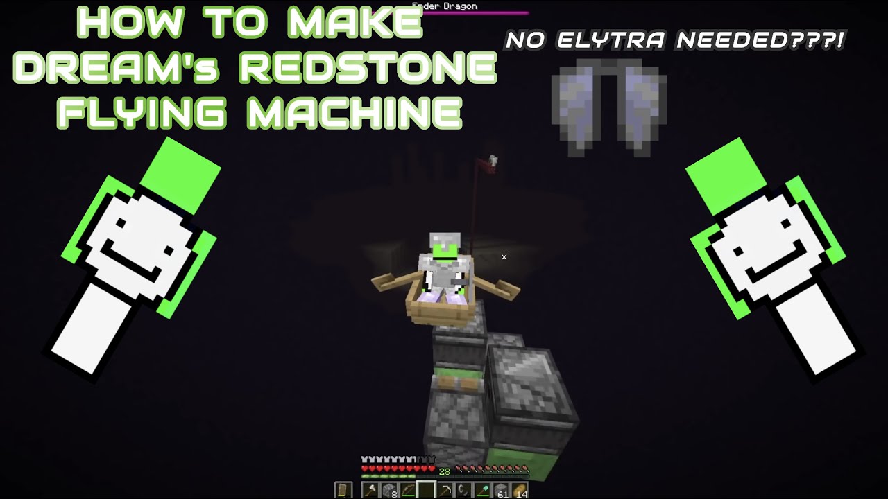 HOW TO MAKE A REDSTONE FLYING MACHINE LIKE DREAM DOES! | @blue ...